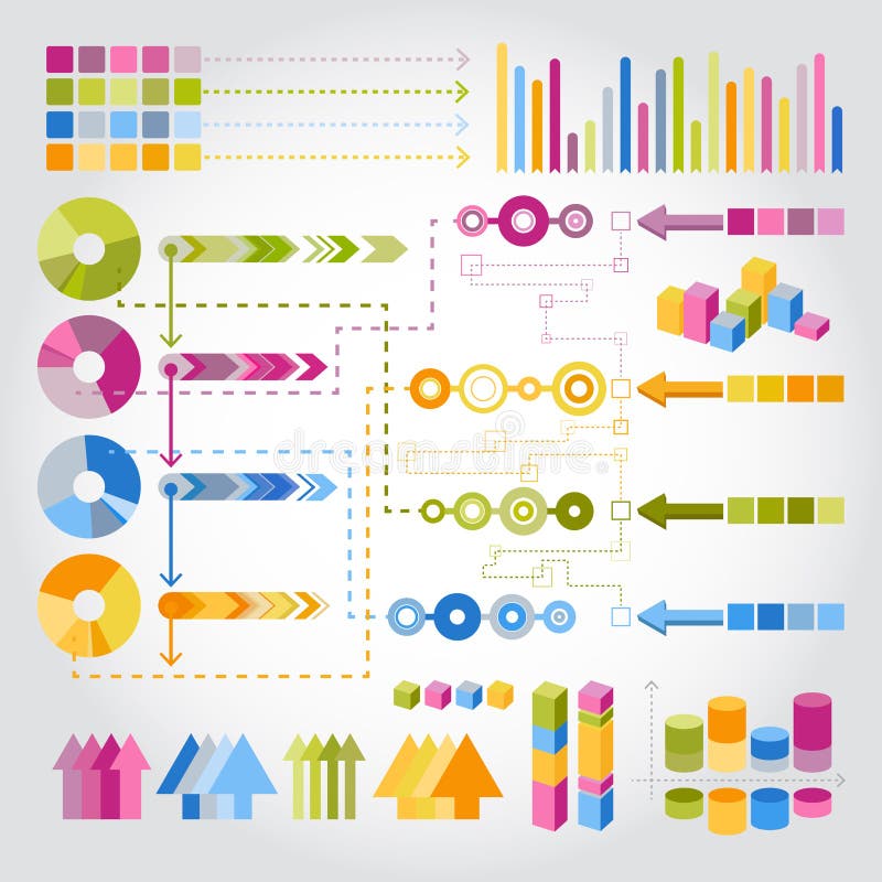 Infographics Map with Symbols Stock Vector - Illustration of globe ...