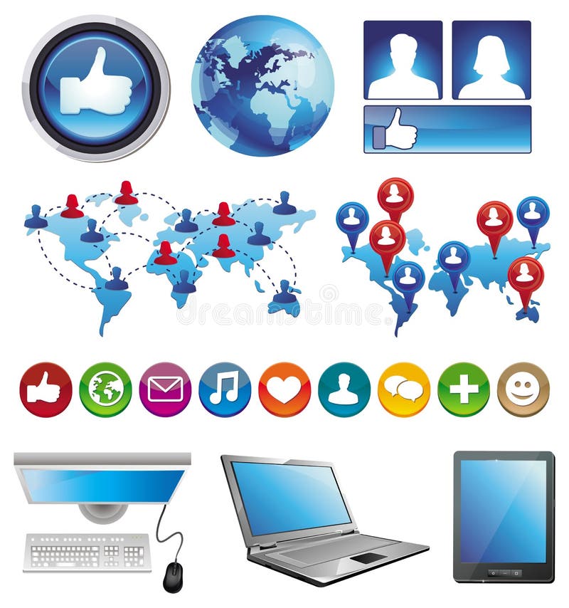 Infographics Social Media Design Elements Stock Illustration ...
