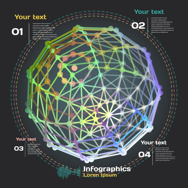 Set of Infographics with Sound Waves on Dark Background Stock Vector ...