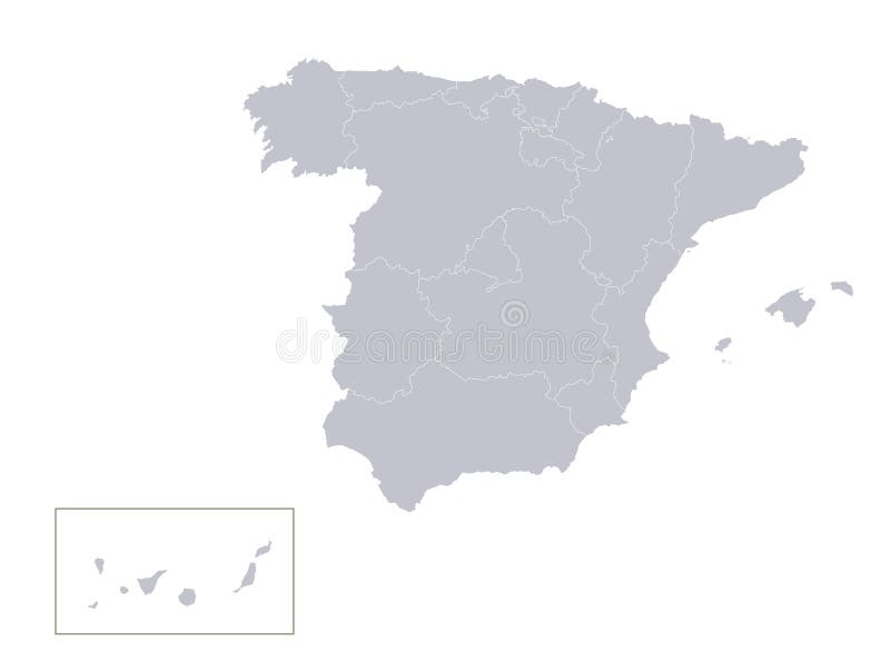 Infographics of Spain Map, Individual Regions Blank Stock Vector ...