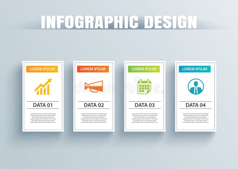 Infographics Square Paper with 4 Data Template. Vector Illustration ...