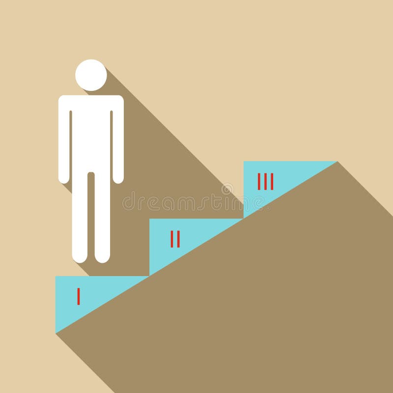 Infographics Stair Step Icon, Flat Style Stock Vector - Illustration of ...