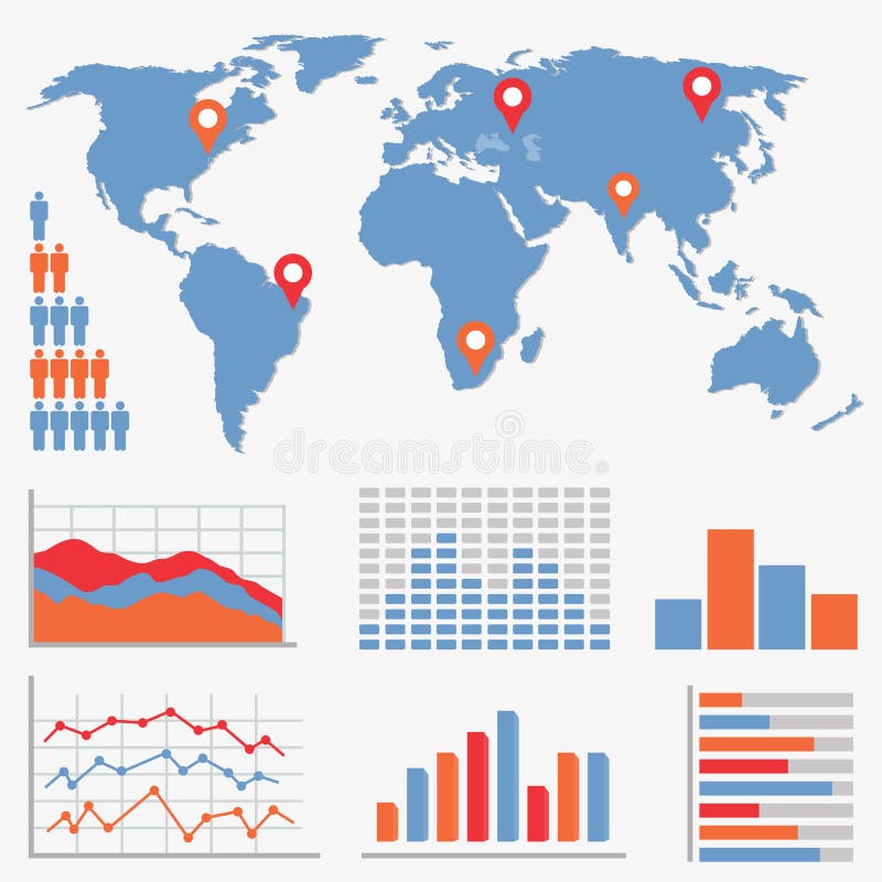 Infographics and Statistics Icons Stock Vector - Illustration of ...