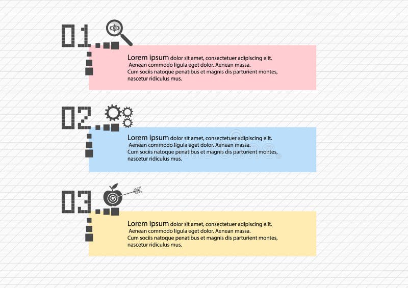 Infographics Step-by-step Process of 3 Items or Options with Icons ...