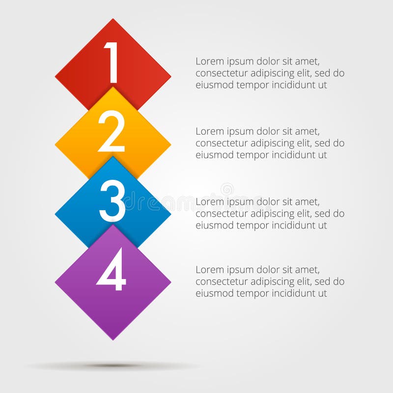 Infographics Step by Step in a Series of Squares, Vertical Composition ...