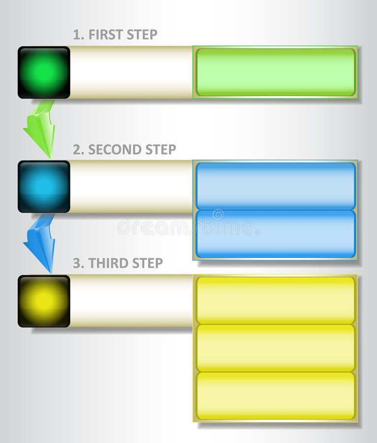 Infographics Step by Step Template with Blank Card Stock Illustration ...