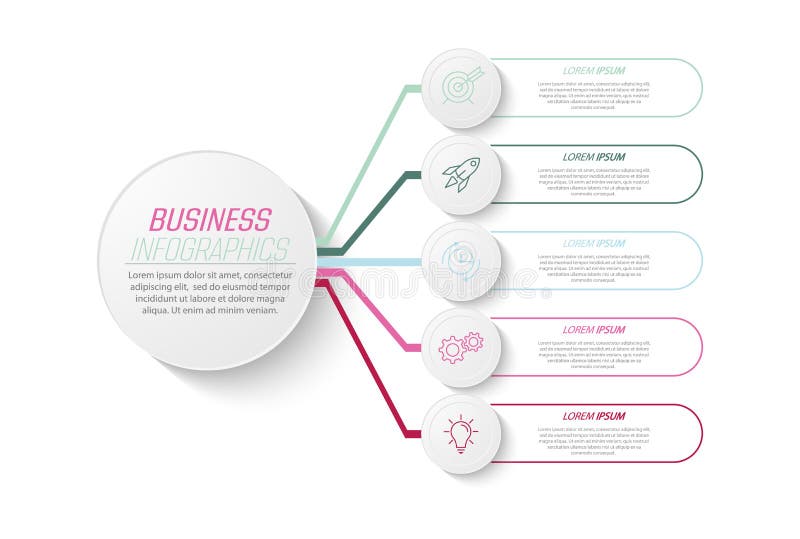 Infographics 5 Step. Visualization of Business Data, Projects ...