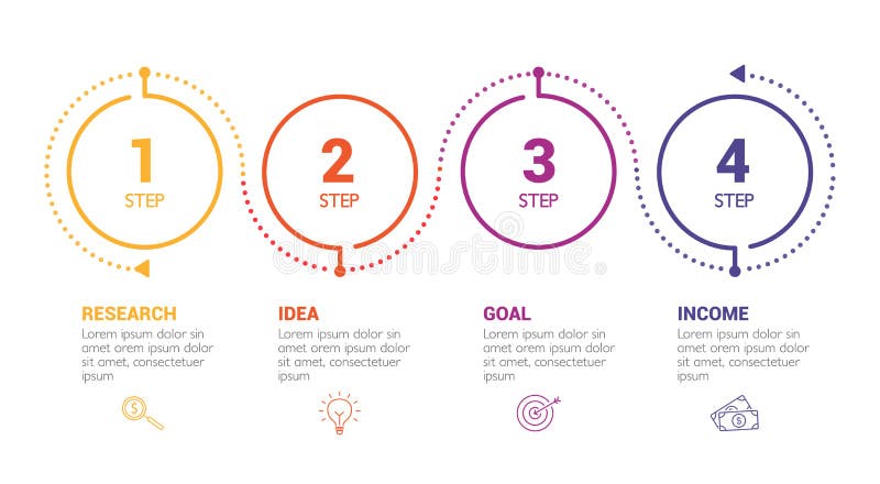 Infographics 4 steps 02 stock vector. Illustration of icon - 182463437