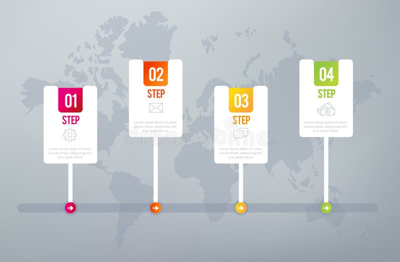 Infographics - 4 steps stock vector. Illustration of design - 57586761