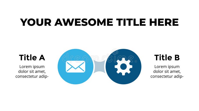 Infographics for 2 Steps, Options. Two Circles Metaball. Presentation ...