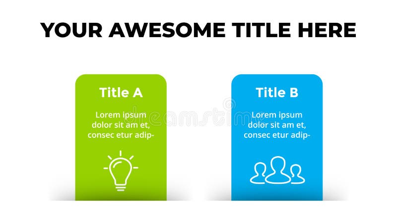 Infographics for 2 Steps, Options. Two Stickers. Presentation Slide ...
