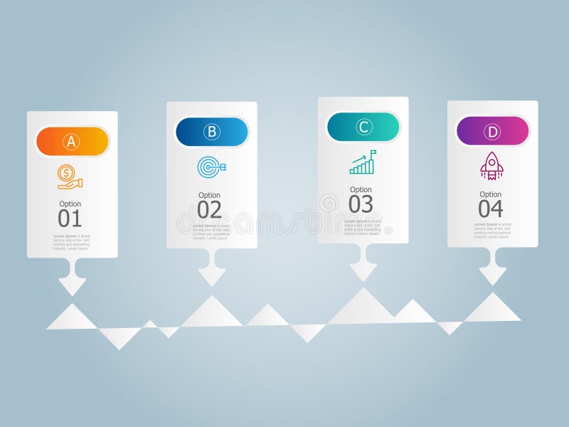 Infographics 4 Steps for Report Presentation Template Background Stock ...