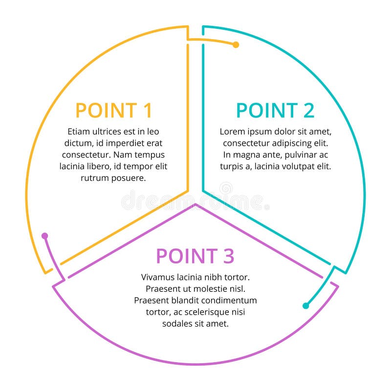 Infographics with 3 Steps in Thin Line Stock Vector - Illustration of ...