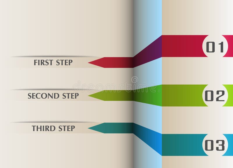 Steps for Tutorial, Infographics Stock Vector - Illustration of paper ...