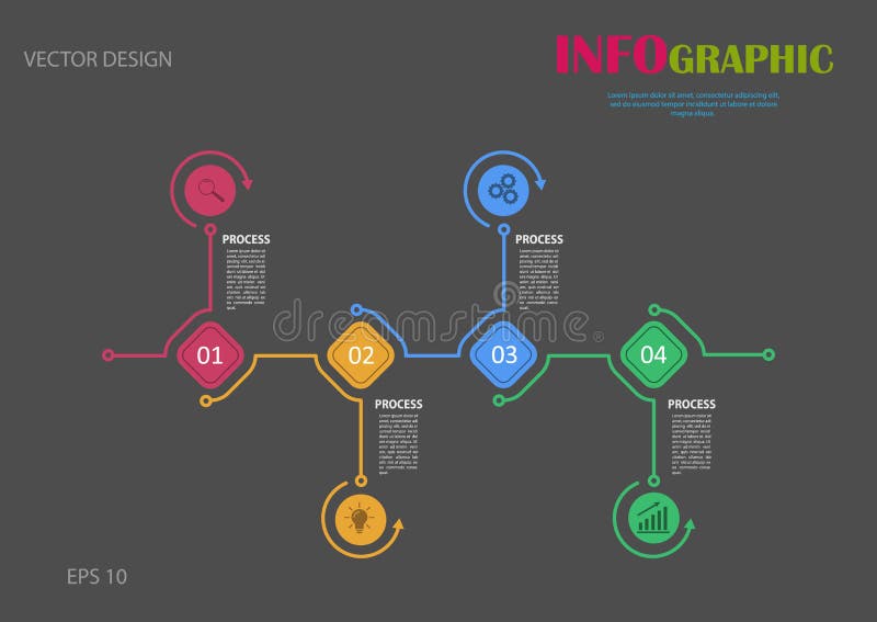Infographics. Vector Template of Four Stages. for Web Page Design ...