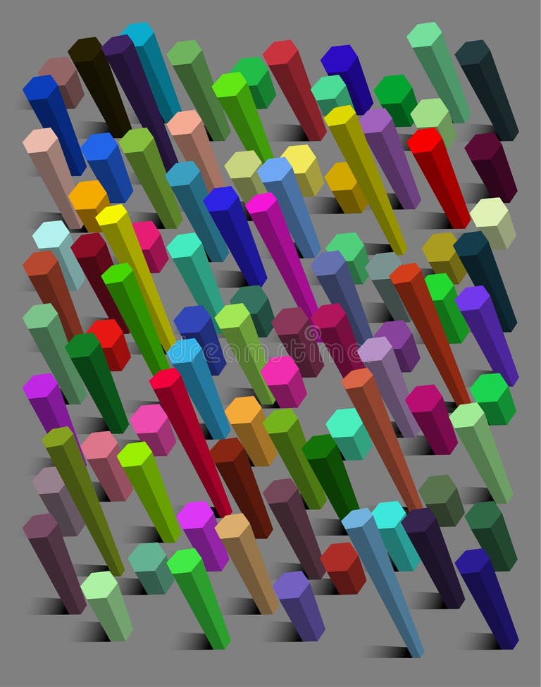 Colorful Hex Diagram Columns Stock Illustrations – 1 Colorful Hex ...