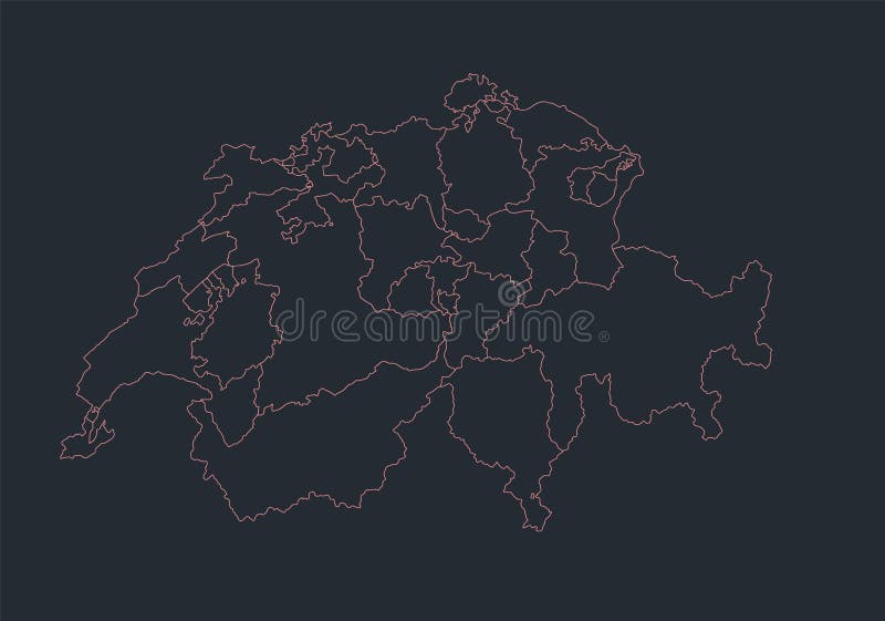 Infographics Switzerland Map Outline Flat Design Blank Stock Vector ...
