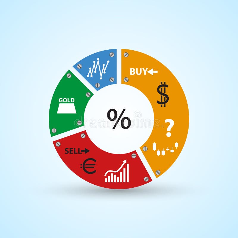 Infographics Symbols in Big Colorful Circle Graph Eps10 Stock Vector ...