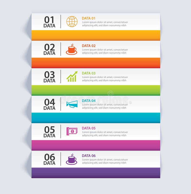 Infographics Tab in Horizontal Paper Index with 6 Data Template. Stock ... Infographics Tab in Horizontal Paper Index with 6 Data Template. Stock ...