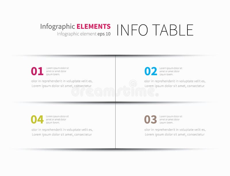 4 Columns Infographic Table Stock Vector - Illustration of abstract ...