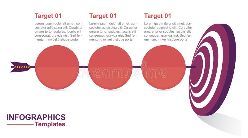 Infographics Target and Three Steps Illustration Stock Vector ...