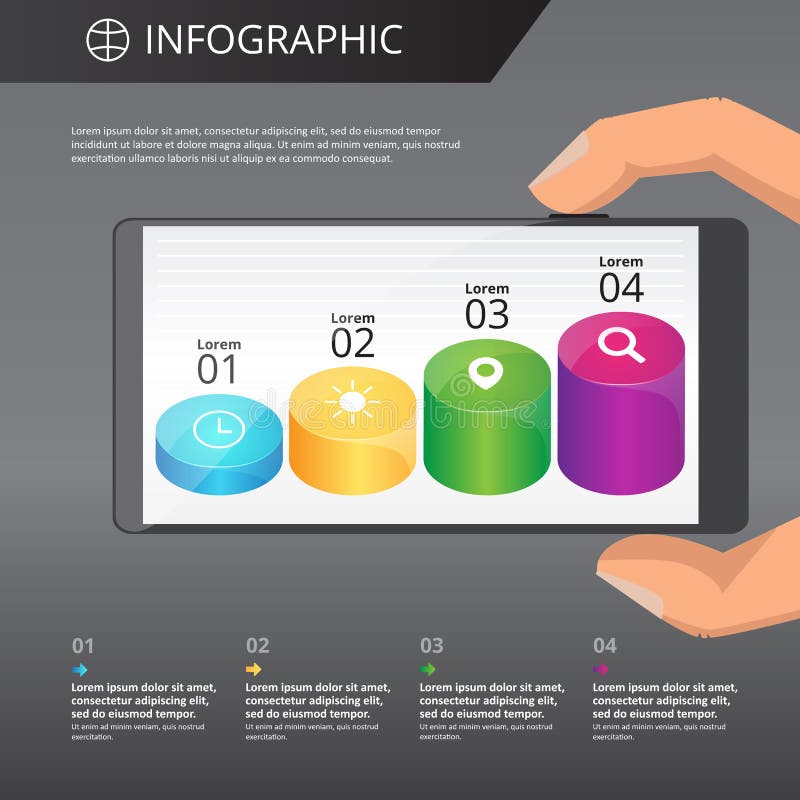 Infographics template stock vector. Illustration of computer - 57767769