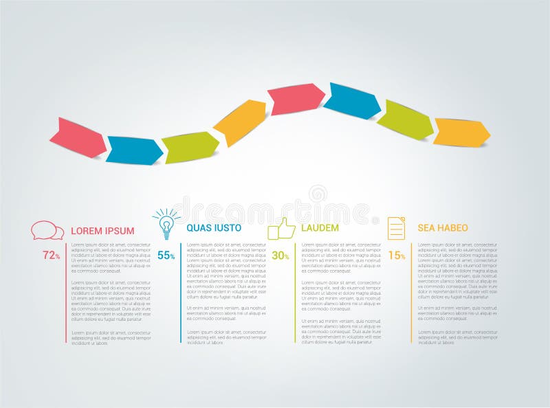 Infographics Template. Color Arrows with Text Fields Stock Vector ...