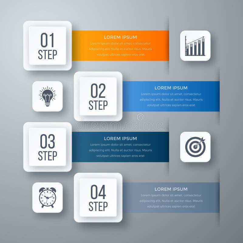 Infographics Template Four Options with Square Stock Vector ...
