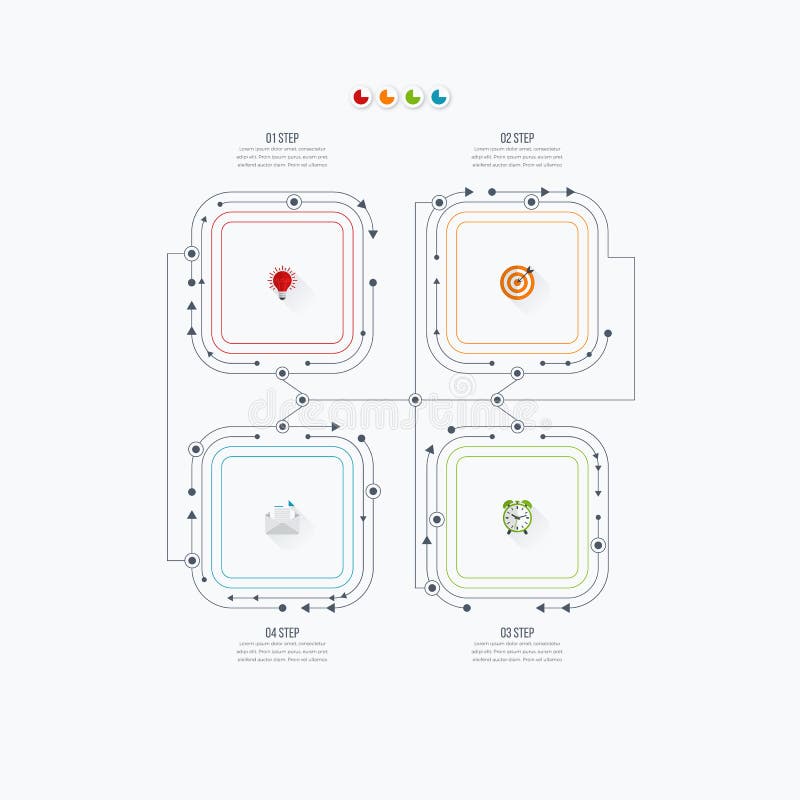 Infographics Template Four Options with Square Stock Vector ...