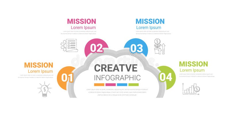 Infographics Template with 4 Labels, Can Be Used for Workflow Layout ...