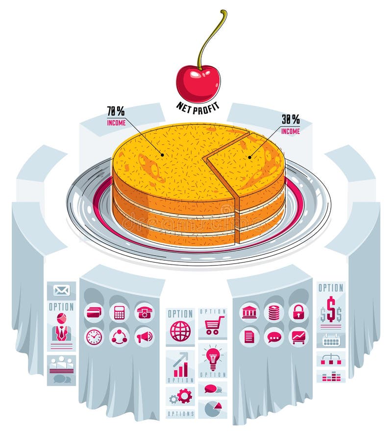 Infographics Template, Piece of Pie Idea, Vector Illustration. Stock ...