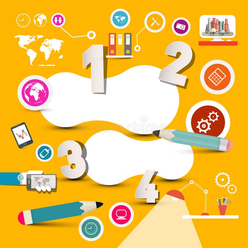 Infographics Template with Technology Icons Stock Illustration ...