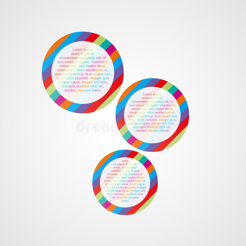 Infographics - Three Color Circle Panels Stock Vector - Illustration of ...