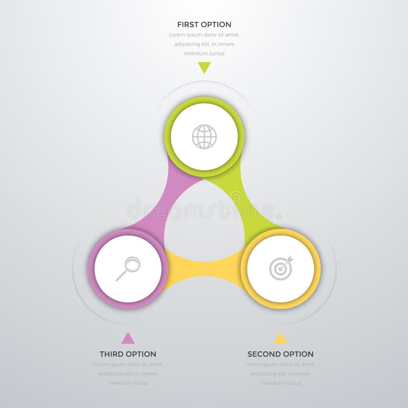 Infographics three options stock vector. Illustration of connected ...