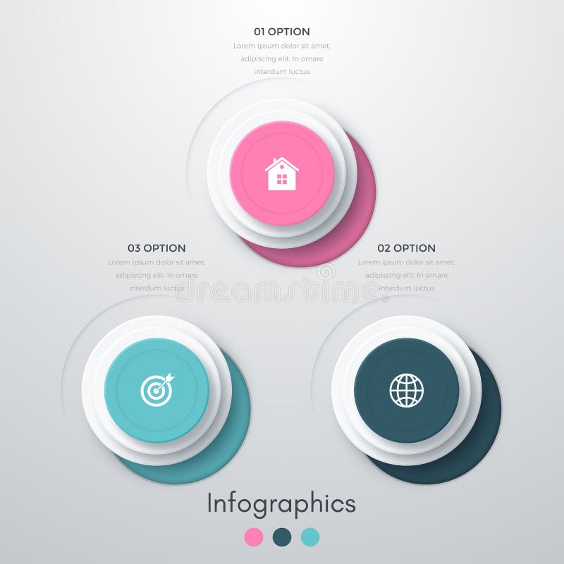 Infographics three options stock vector. Illustration of brochure ...