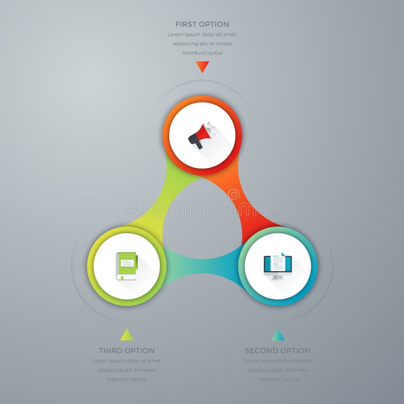 Infographics three options stock vector. Illustration of flat - 77567389