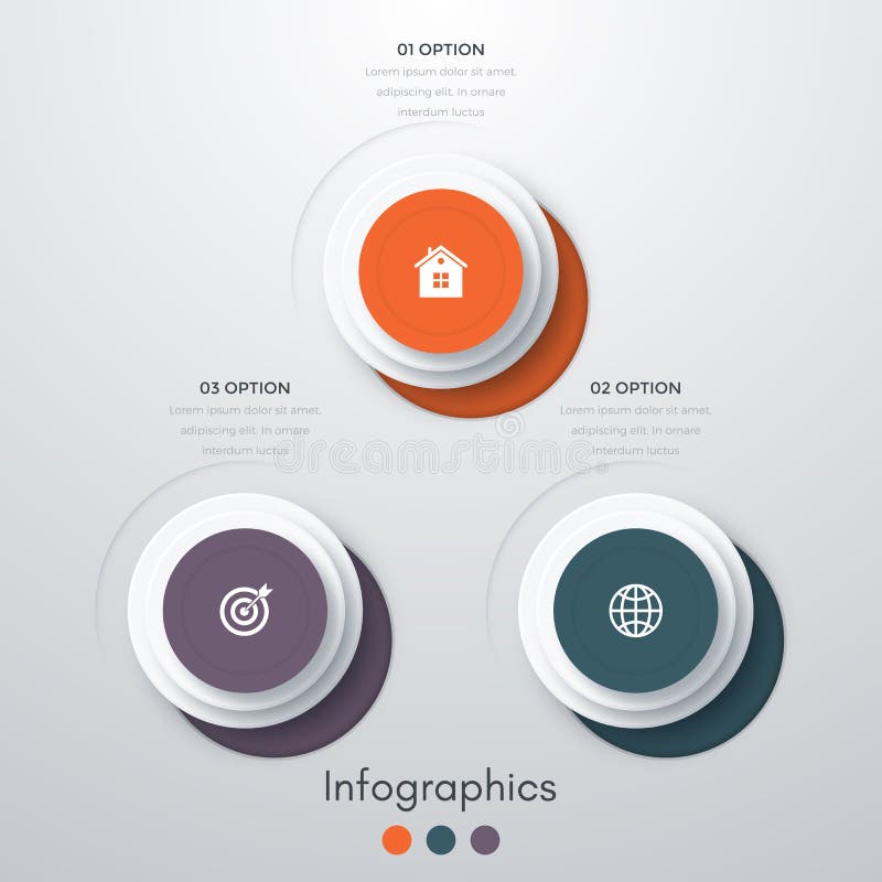Infographics three options stock vector. Illustration of idea - 77669382