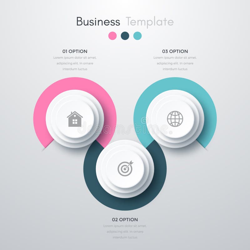 Infographics three options stock vector. Illustration of connected ...