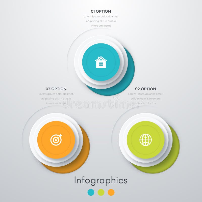 Infographics three options stock vector. Illustration of circle - 78380176