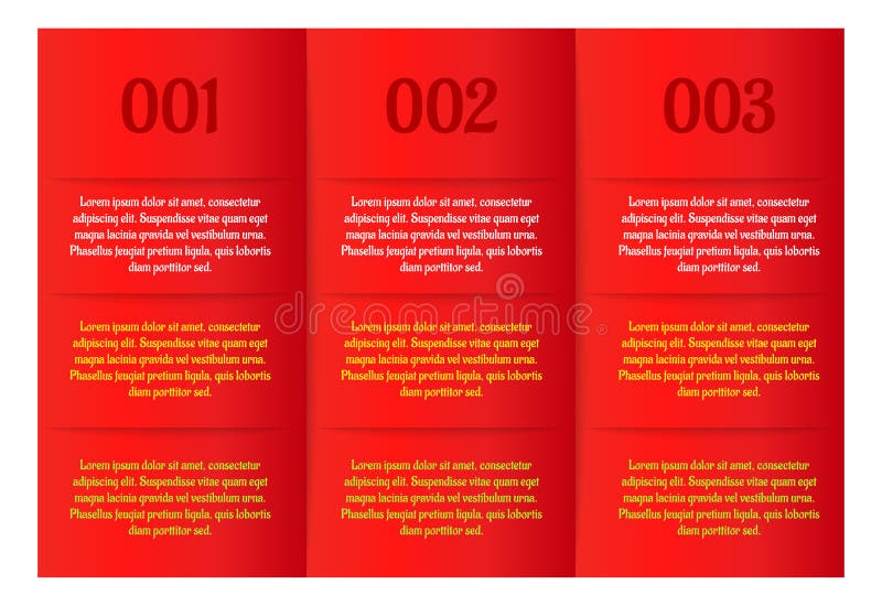 Infographics - Three Red Vertical Panels Stock Vector - Illustration of ...