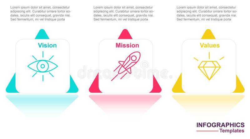 Infographics Three Steps Achievement Illustration Triangle Stock Vector ...