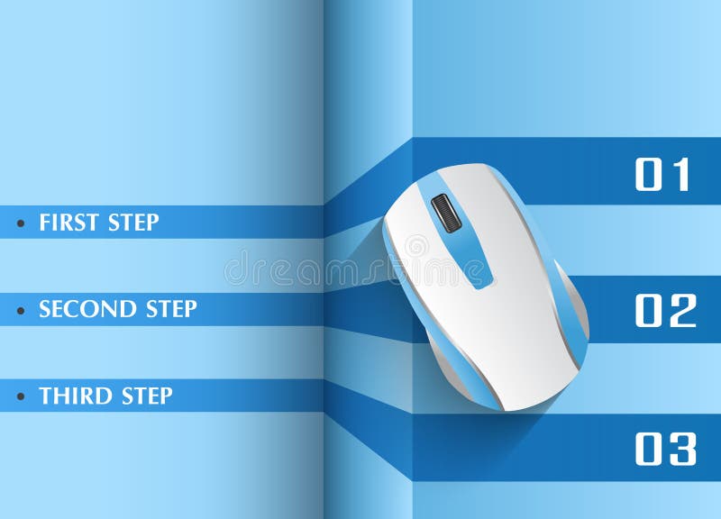 Infographics In Three Steps For Tutorial Or Manual Stock Illustration
