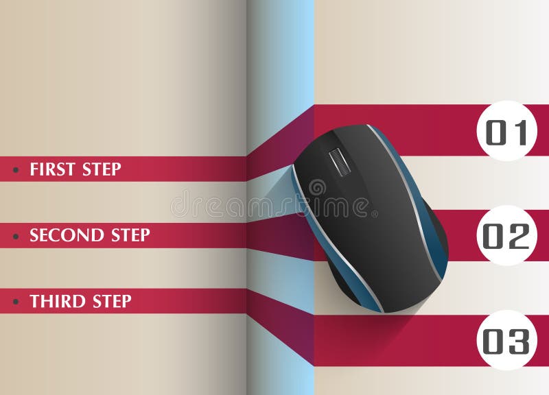 Infographics in Three Steps for Tutorial or Manual. Stock Illustration ...