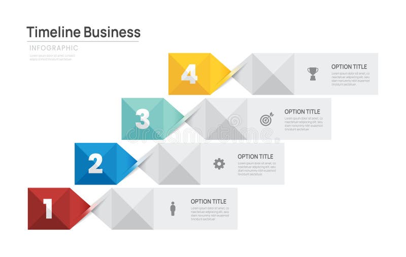 Infographics Timeline Business with 4 Steps To Success, Presentation ...
