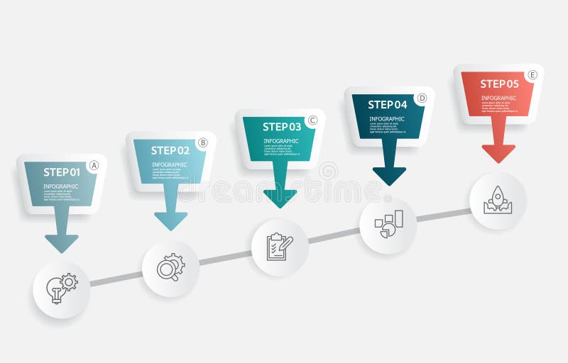 Infographics Timeline Element Business Data Steps Report Layout ...