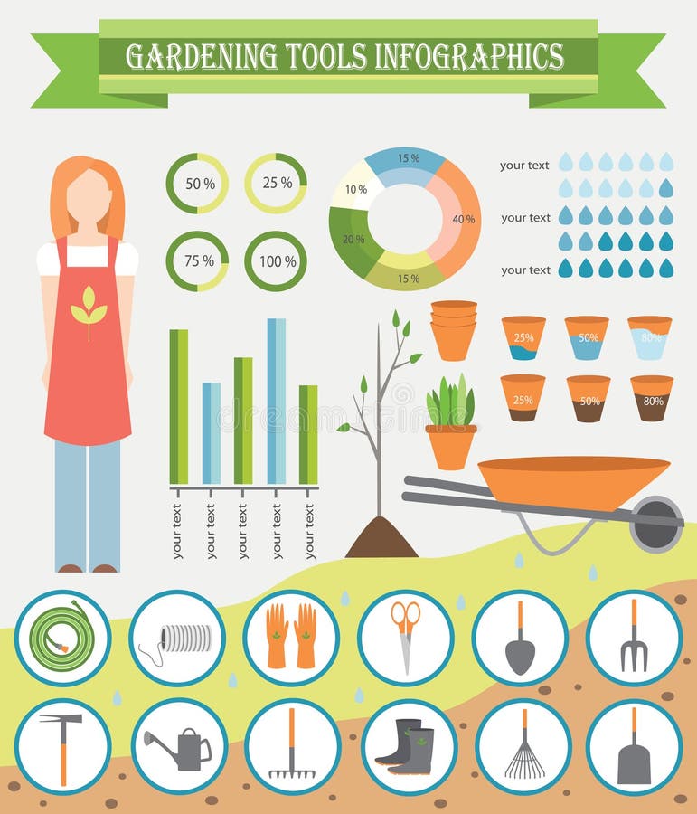 Infographics Tools for Garden Stock Vector - Illustration of earth ...