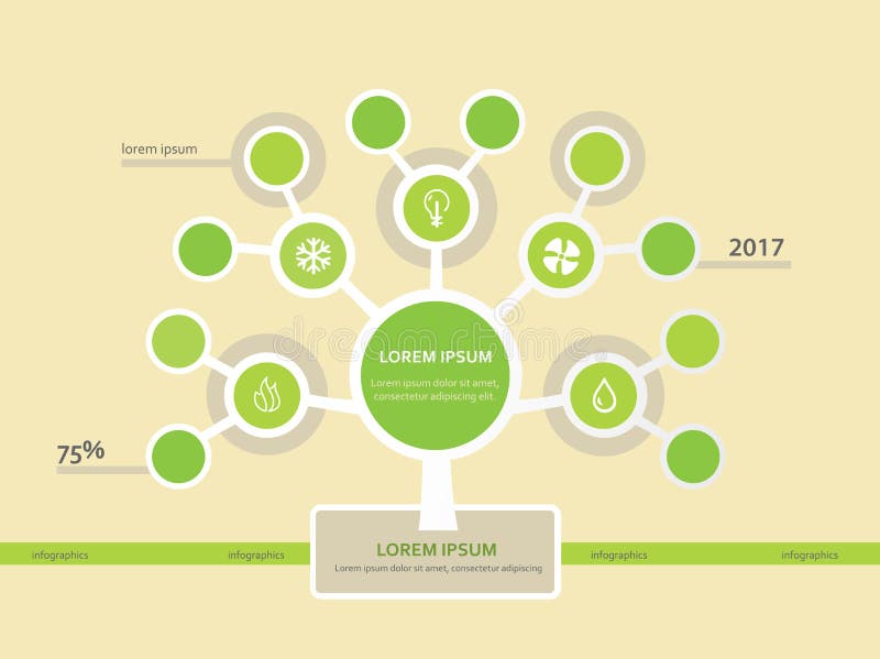 Infographics Tree Template stock vector. Illustration of building ...