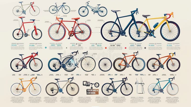 Infographics with Types of Bikes. the Differences between Bikes and ...