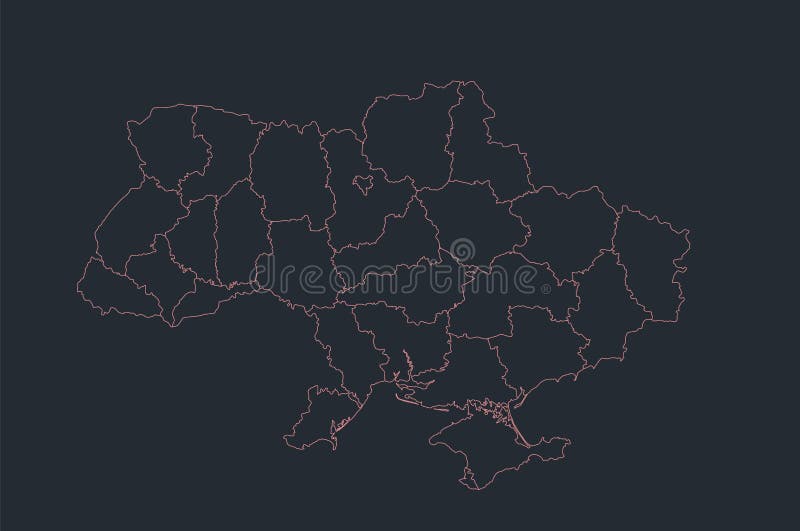 Infographics Ukraine Map Outline, Flat Design, Blank Stock Vector ...