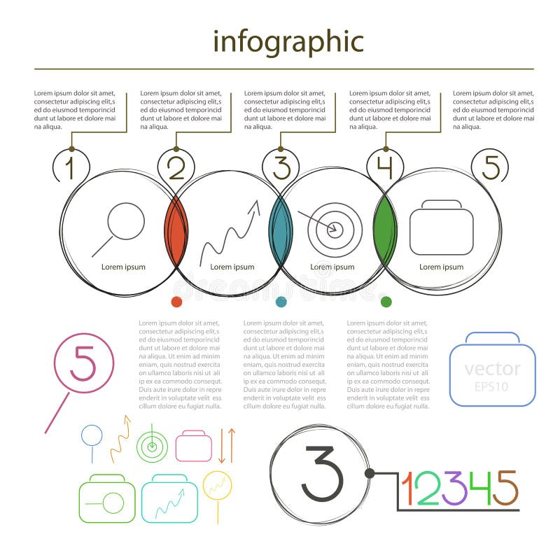 Infographics Universal Editable from Circles - Set for Information ...